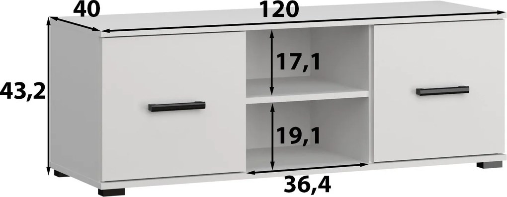 ADRK Furniture Frazio TV stolek ADRK-RTV-FRA-120-K