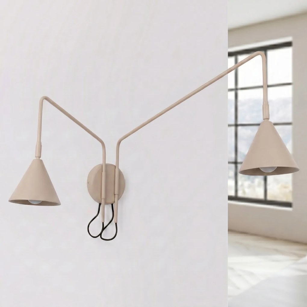 Sollux Lighting Nástěnné svítidlo NOX 2 taupe s vypínačem
