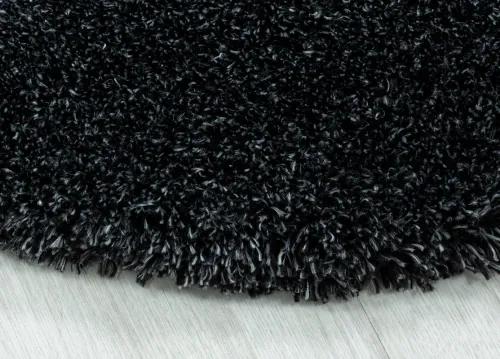 Koberce Breno Kusový koberec FLUFFY kruh 3500 Anthrazit, Černá, 120 x 120 cm