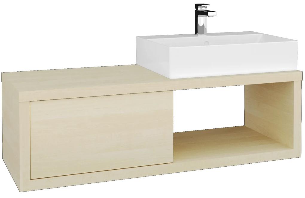 Dřevojas Koupelnová skříň STORM SZZO 120 (umyvadlo Kube) Varianta: M01 Bílá mat / L01 Bílá vysoký lesk / Levé