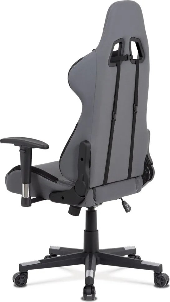 Kancelářská židle houpací mech., plast. kříž, šedá + černá látka – opěrák 90°–180° Šedá