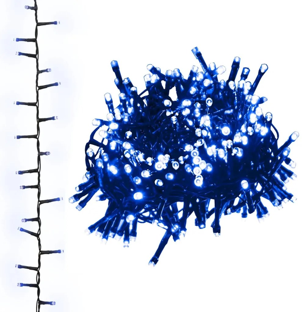 343266 vidaXL Kompaktní LED řetěz se 2 000 LED diodami modrý 45 m PVC