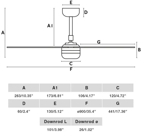 FARO 33821WT-1TW-LED Stm. vent. MINI PUNT S 10W/230V hnědá/bílá pr.90 cm WT+ DO