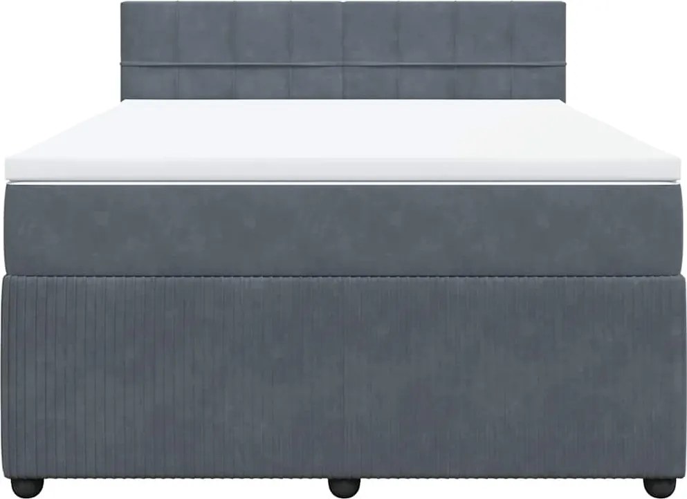 Box spring postel s matrací tmavě šedá 140x200 cm samet 3287759