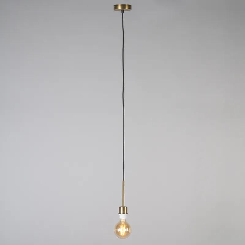 Moderní závěsná lampa bronzová s odstínem 45 cm bílá - Combi 1