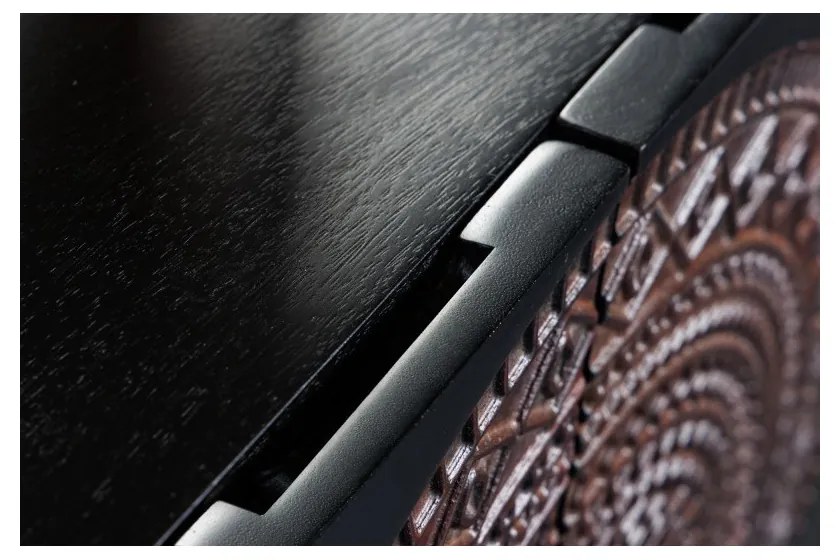 Massive home | Černá designová komoda Black Mandala 160cm