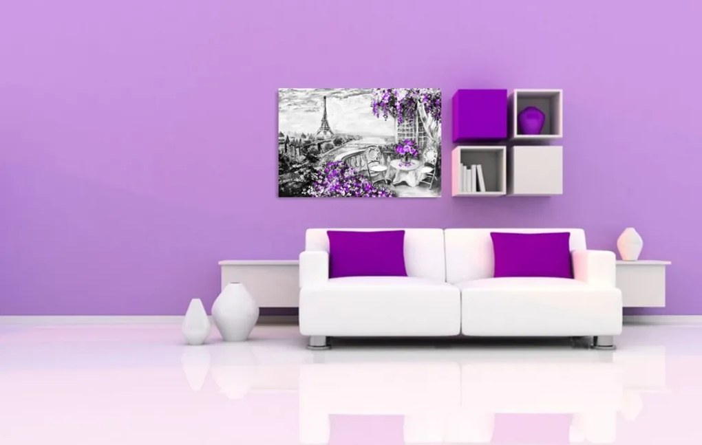 Obraz Paříž malovaná Purple Velikost (šířka x výška): 60x40 cm