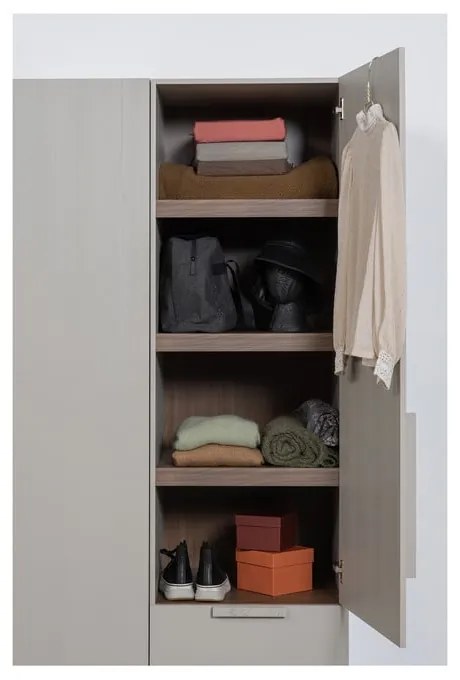 Šedá modulární skříň v dekoru ořechu 55x210x58 cm Rens – WOOOD