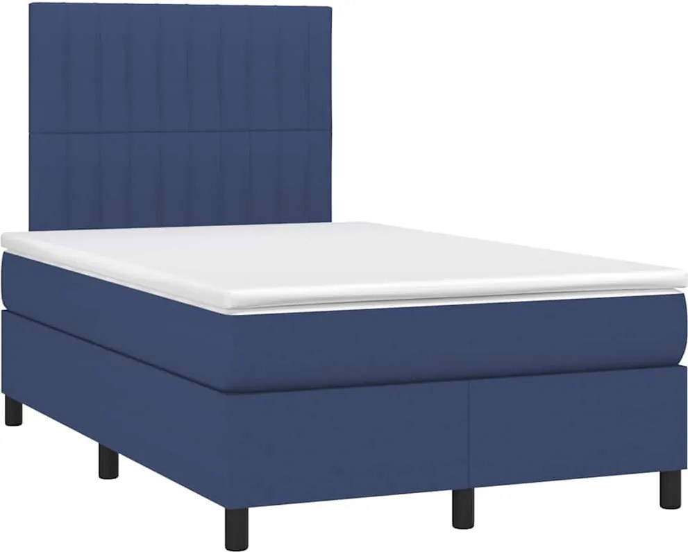 Box spring postel s matrací a LED modrá 120 x 200 cm textil 3135027