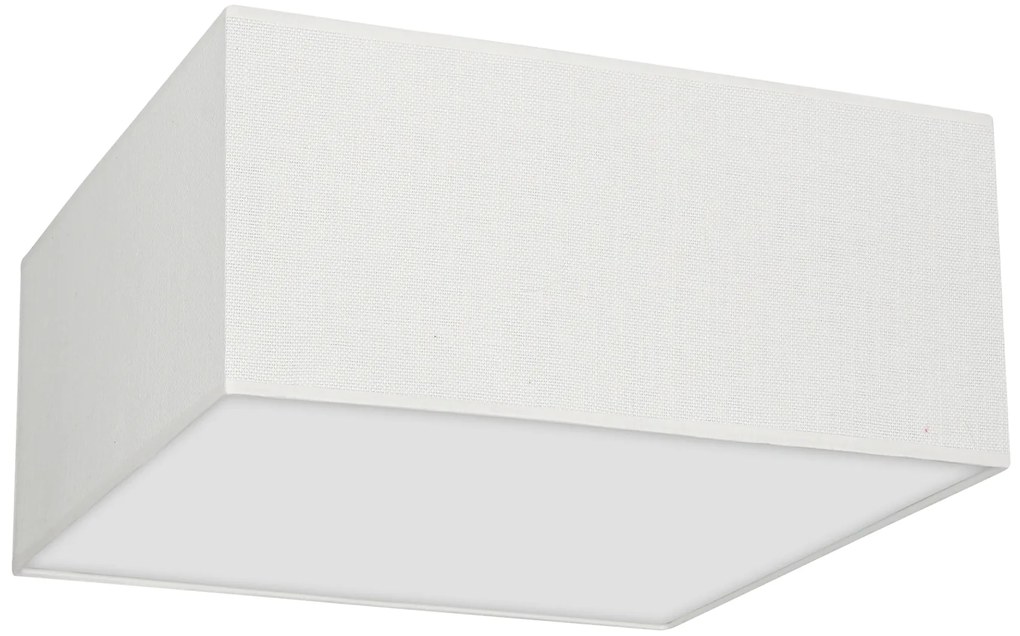 Stropní svítidlo Albion Square, 1x bílé bavlněné stínítko, (bílé plexisklo), (50cm)