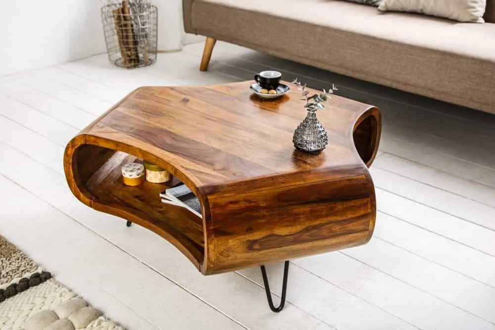 Designový konferenční stolek Lorelei, 90 cm, sheesham