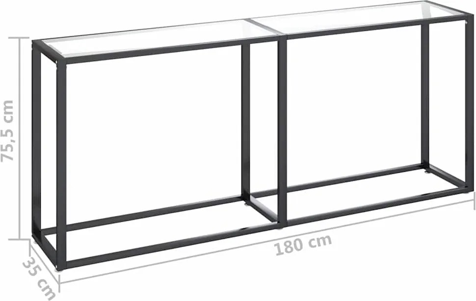Konzolový stolek průhledný 180 x 35 x 75,5 cm tvrzené sklo 331682
