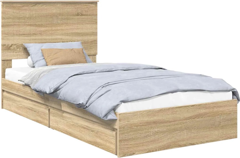 Postel s úložným prostorem se zásuvkou Sonoma dub 100 x 200 cm 3411238