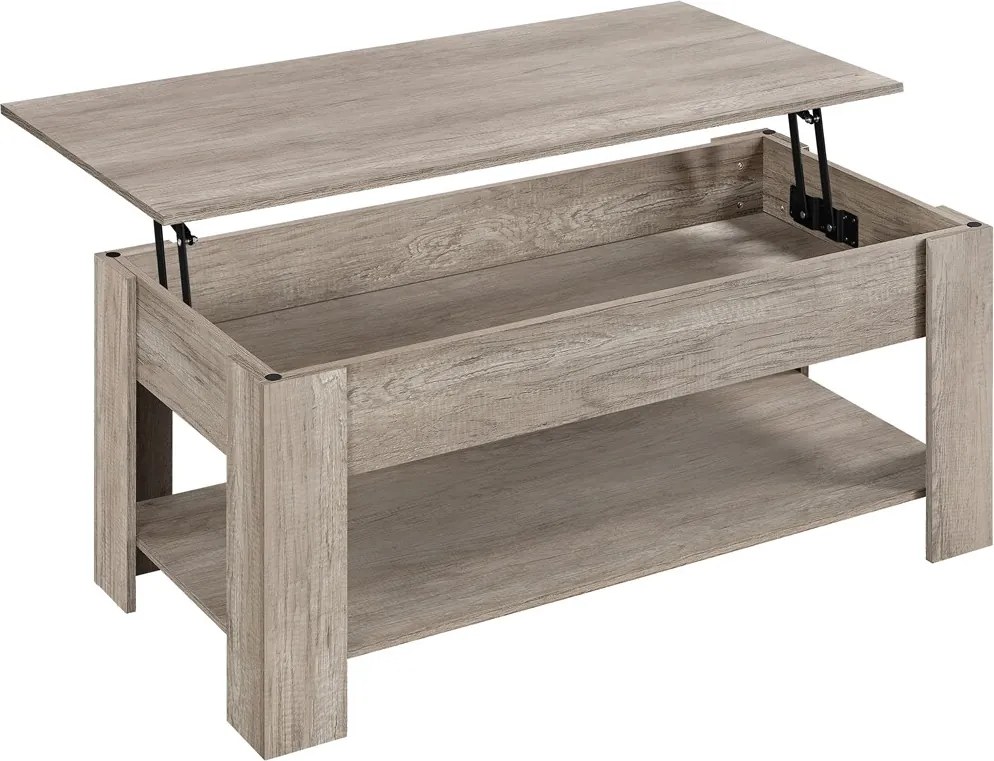 Konferenční stolek Yaheetech – šedá, 120 x 59 x (49,5-63,5) cm (256903509289)