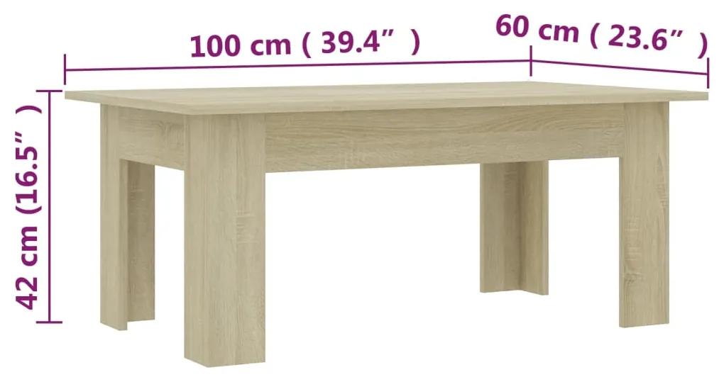 Konferenční stolek dub sonoma 100 x 60 x 42 cm dřevotříska - Default Title