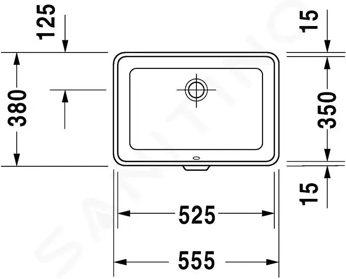 DURAVIT - 2nd floor Umyvadlo s přepadem, 525x350 mm, bílá (0316530000)