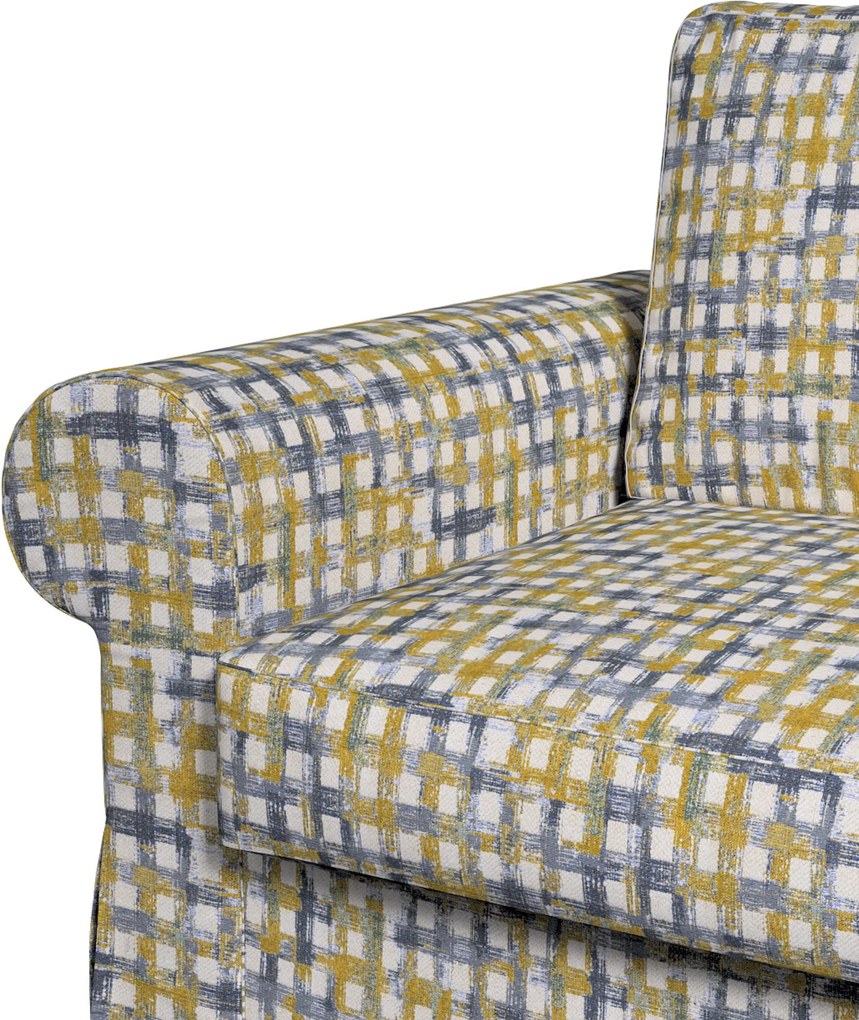 Potah na pohovku IKEA Backabro 2-místná, rozkládací barva modrá látka pletený vzor, vzorované