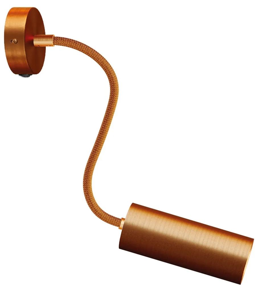 creative cables Fermaluce Flex 30 bodové svítidlo se stínidlem tub-E14, mini baldachýn s vypínačem Barva: Matný bronz