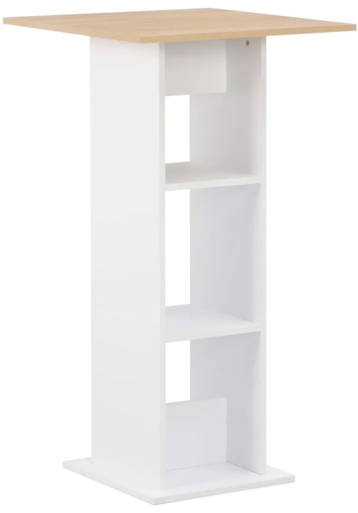 vidaXL Marketos Barový stůl bílý a dub sonoma 60 x 60 x 110 cm