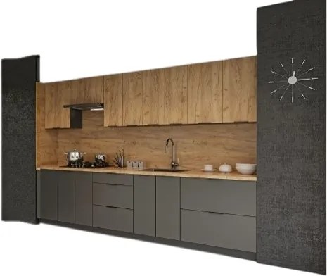 VerDesign CRAF moderní kuchyně 300, zlatý craft / grafit