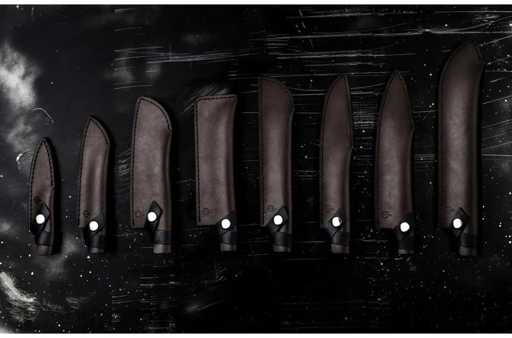 Ručně vyráběné nože z oceli Forged | Sun System Kožené pouzdro na japonský nůž na zeleninu