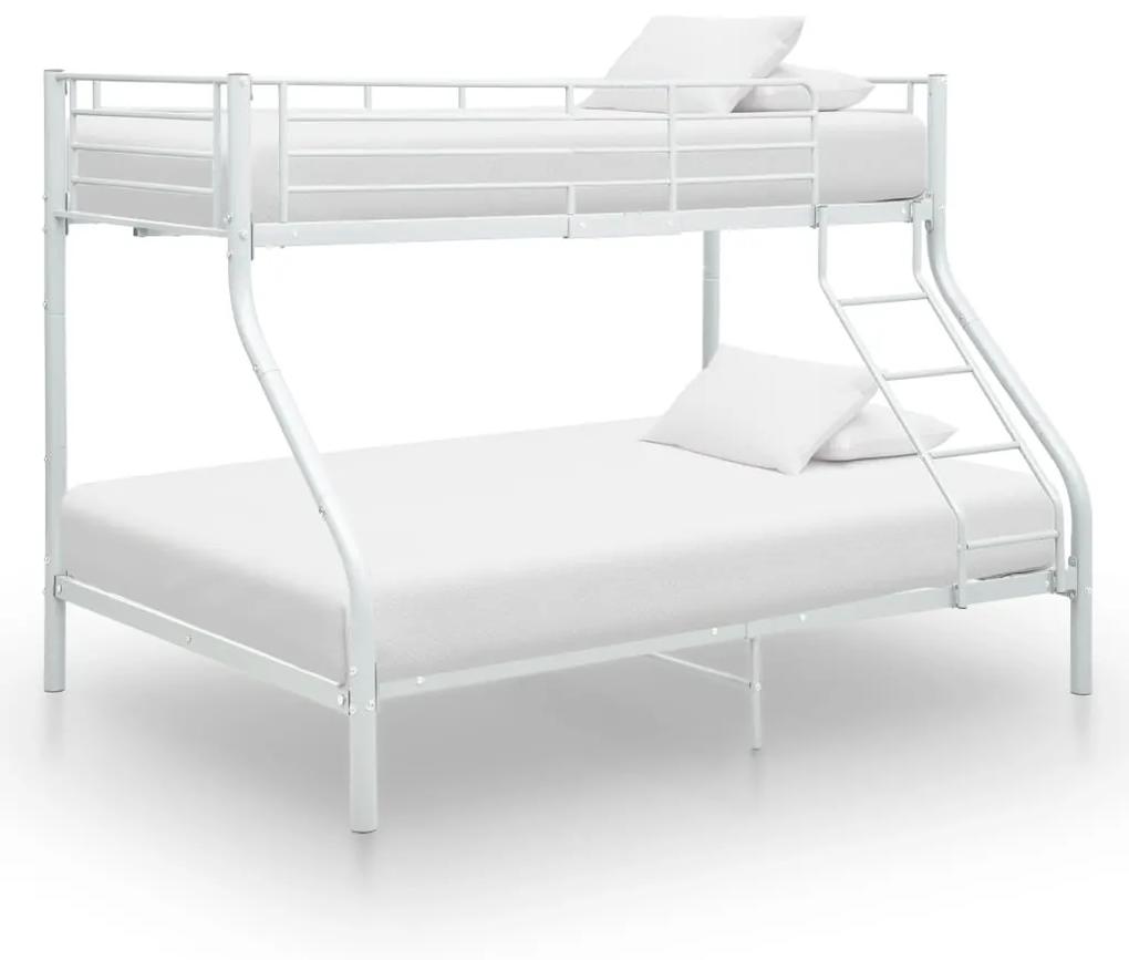 Rám poschoďové postele bílý kov 140 x 200 / 90 x 200 cm,  287903