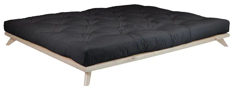 KARUP DESIGN Postel s matrací Senza 140 + Comfort Mat Clear lacquered/Black 140 × 200 cm