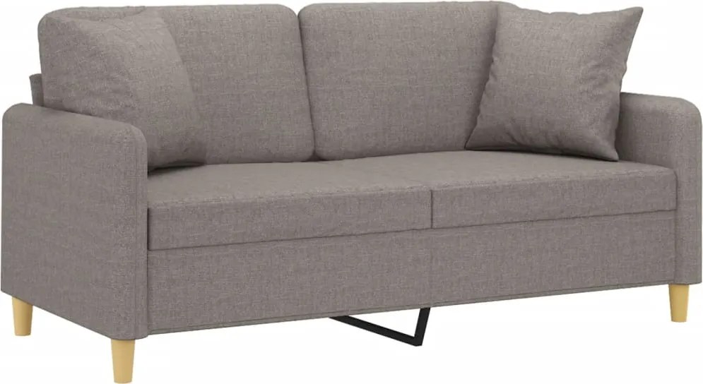 2místná pohovka s polštáři taupe 140 cm textil 3200916