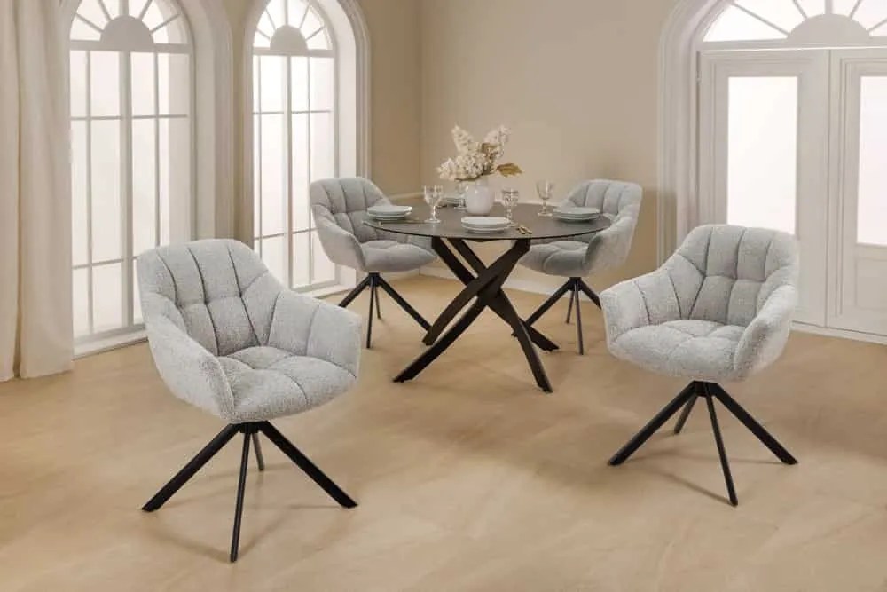 Designová otočná židle Vallerina šedo-béžová