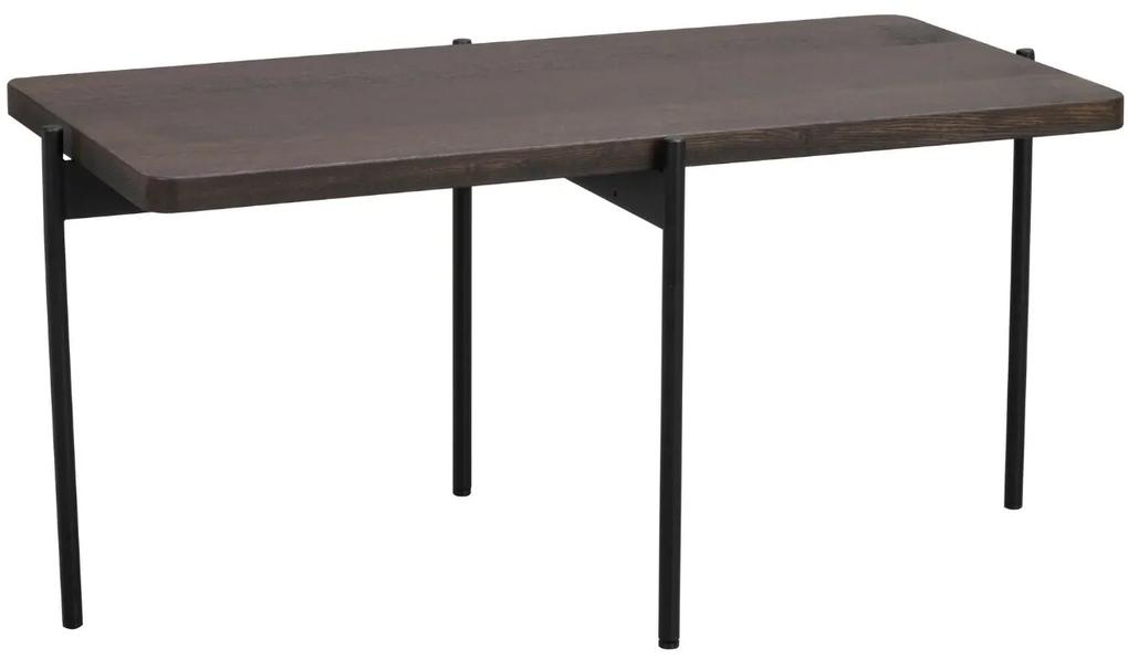OnaDnes -20% Hnědý  jasanový konferenční stolek ROWICO SHELTON 95 x 50 cm