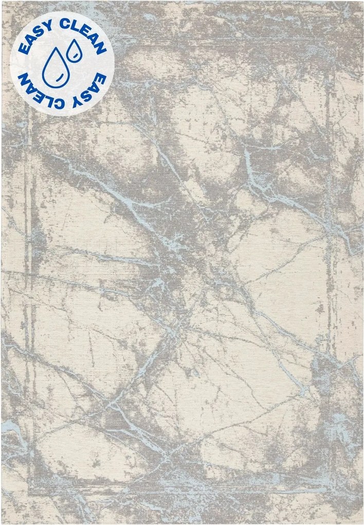Koberec do obývacího pokoje Deco Rugs Grey Blue Net (4528) 160 x 230, odolný vůči skvrnám, béžovo-modrý