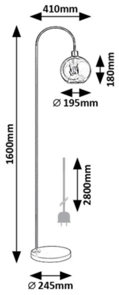 Rabalux 74025 - Stojací lampa RICARDO 1xE27/40W/230V