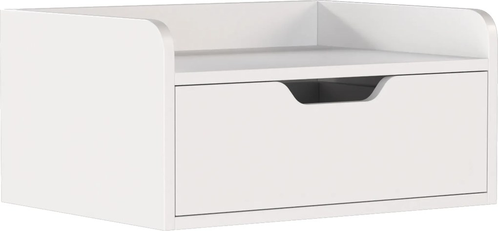 HOMCOM 2dílný set nástěnných nočních stolků, závěsné noční stolky, zásuvka, polička, vzhled dřeva, rozměry 40D x 30Š x 19,5V cm