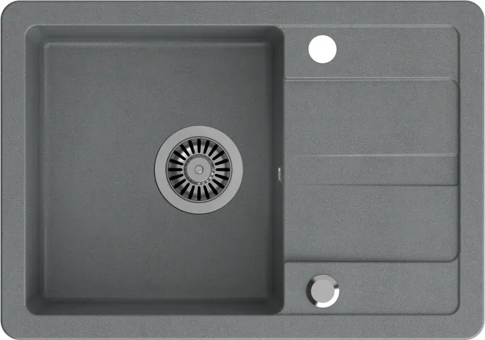 Šedý kuchyňský granitový dřez QUADRON TOM 116
