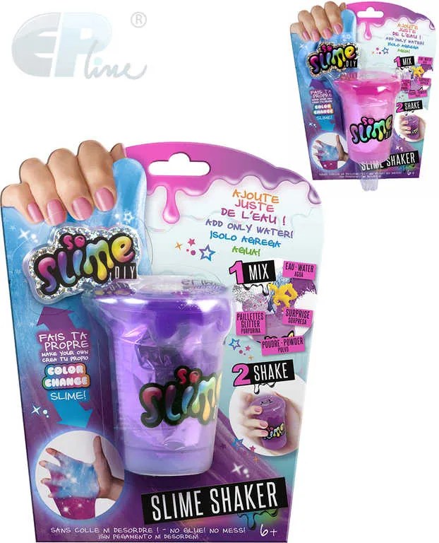 EP line Slime výroba slizu pro holky kreativní set shaker s glitry a figurkou mění barvu ep03905