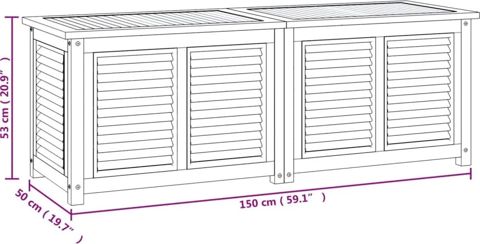 vidaXL Zahradní úložný box s vložkou 150 x 50 x 53 cm masivní teak [363272]