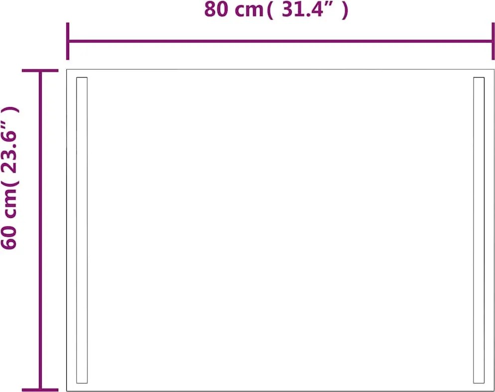 Koupelnové zrcadlo s LED osvětlením 80 x 60 cm 151749