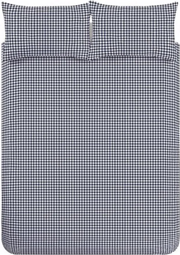 Tmavě modré 3dílné povlečení na dvoulůžko 200x200 cm Bamford Gingham Check – Catherine Lansfield
