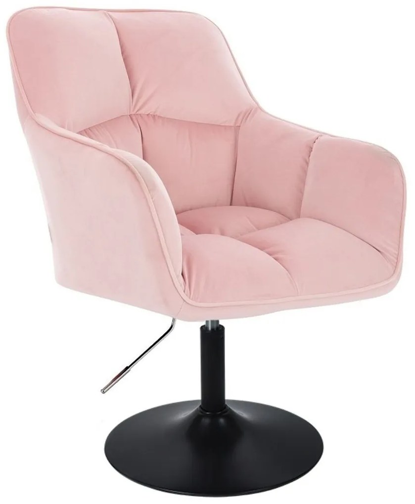 LuxuryForm DESIGN Otočné křeslo AMALFI VELUR na černém talíři - růžové