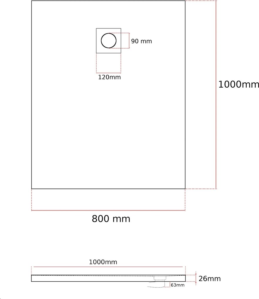 Gamma Erga Oldaf, SMC obdélníková sprchová vanička 100 x 80 cm, šedá matná, ERG-GMA-OL-80100G