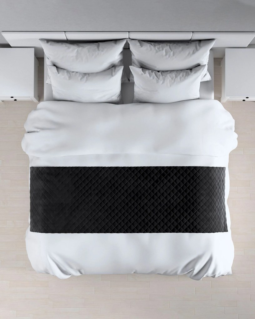 Hotelový přehoz – běhoun Velvet 60x200 cm barva černá látka lesklé, sametová