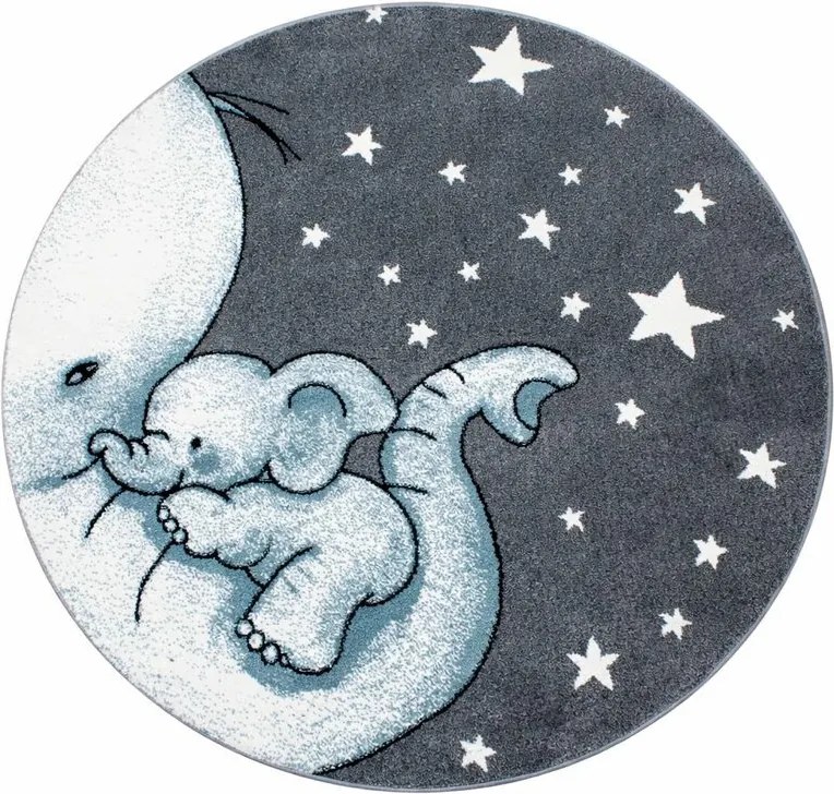 Ayyildiz, Dětský kusový koberec Kids 560 blue kruh, 120x120 (průměr) kruh, modrá, dětský pokoj