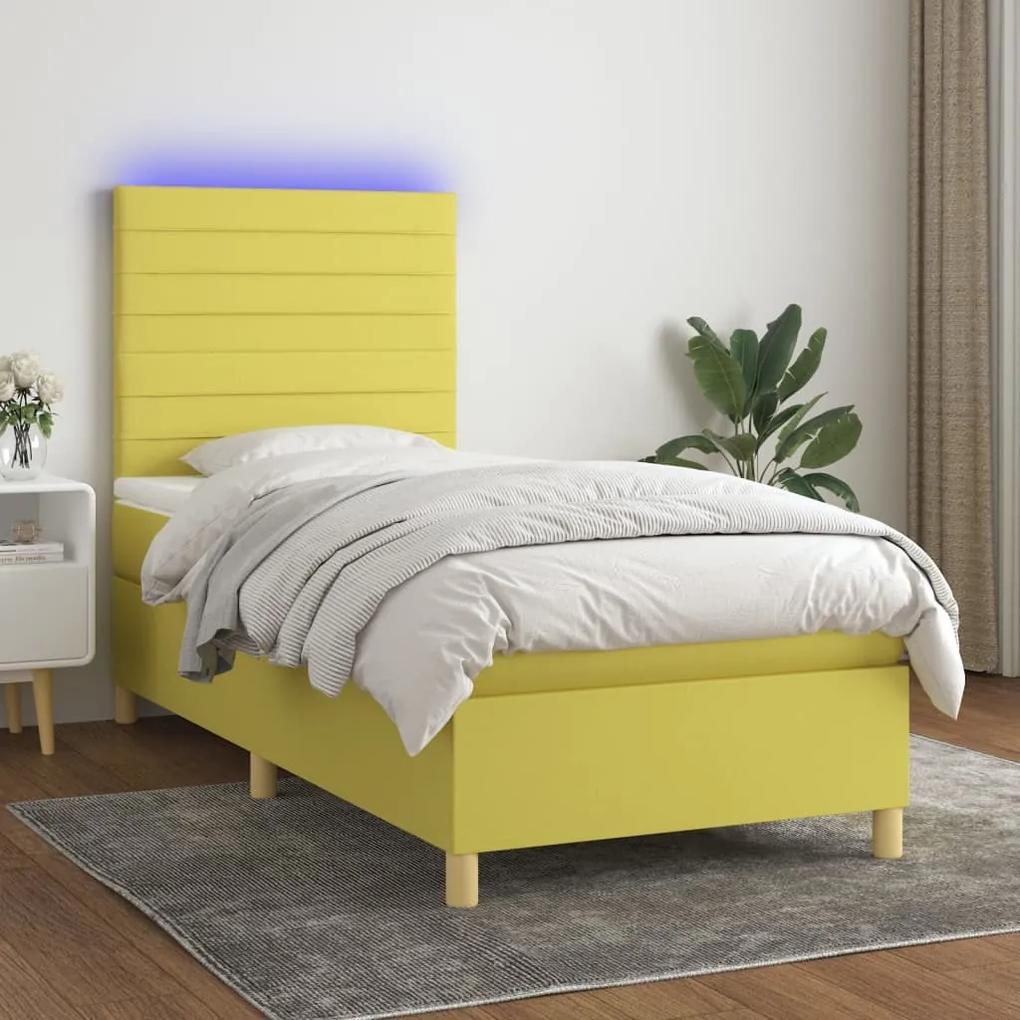 vidaXL Box spring postel s matrací a LED 80 x 200 cm textil [3135470] Barva: taupe