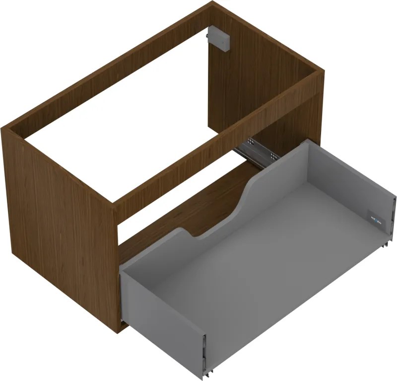 Mexen Box-A, závěsná skříňka 80 cm, 1 zásuvka, ořech, 91AX0-0800-470-1-86