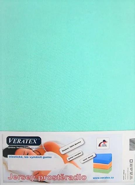 Veratex Jersey prostěradlo 180x220/15 cm (č.26-tyrkysová) 180 x 220 cm Jersey