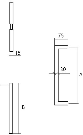 Madlo EUROLATON pro skleněné a dřevěné dveře - 88 (nerez), 380 mm (rozteč 350 mm)