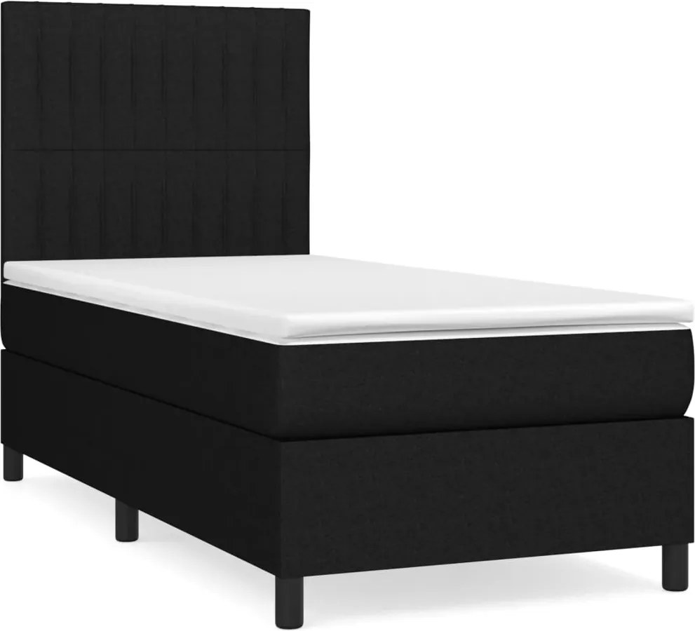 Box spring postel s matrací černá 100 x 200 cm textil 3141915