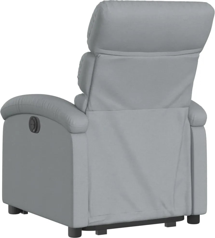 Zvedací polohovací křeslo světle šedé textil 3203978