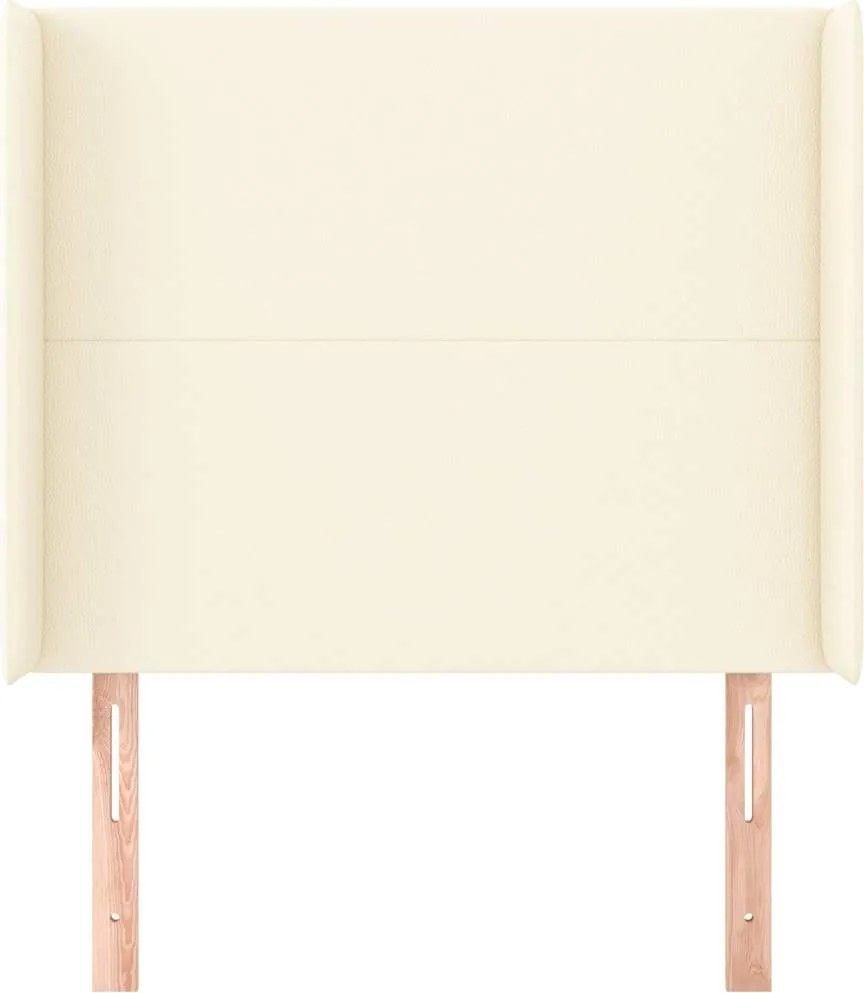 Čelo postele typu ušák krémové 103x16x118/128 cm umělá kůže 3119386