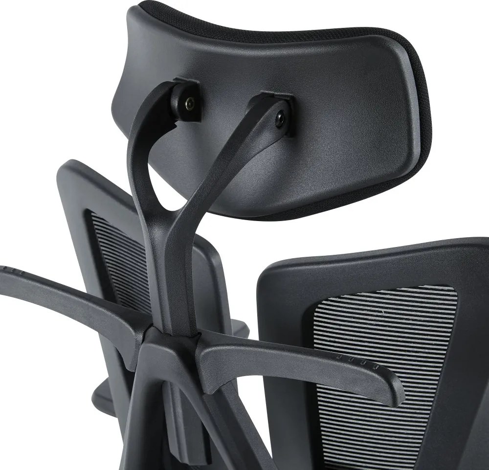 Kancelářská ergonomická židle MORA — síť / látka, černá